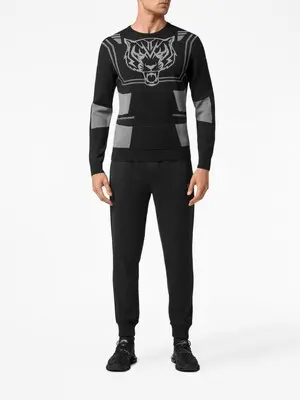 PLEIN SPORT Logo-print Knitted Jumper