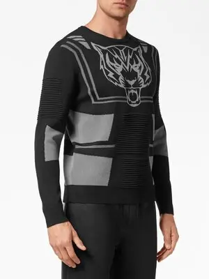 PLEIN SPORT Logo-print Knitted Jumper