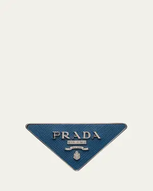 Prada Prada Saffiano Leather Triangle Belt Buckle Avio