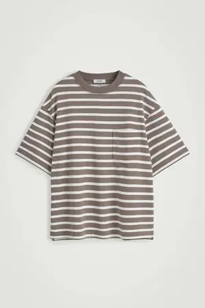 Cos Oversized Heavyweight Cotton T-shirt Beige