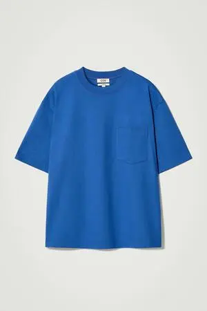 Cos Oversized Heavyweight Cotton T-shirt Blue