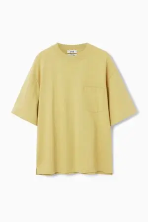 Cos Oversized Heavyweight Cotton T-shirt Yellow