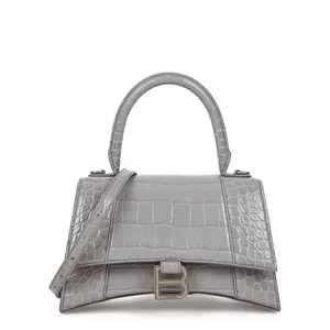 Balenciaga Hourglass Small Crocodile-effect Leather Top Handle Bag