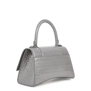 Balenciaga Hourglass Small Crocodile-effect Leather Top Handle Bag