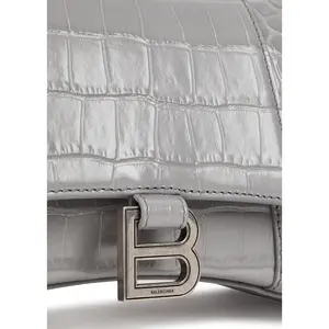 Balenciaga Hourglass Small Crocodile-effect Leather Top Handle Bag