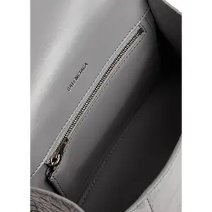 Balenciaga Hourglass Small Crocodile-effect Leather Top Handle Bag