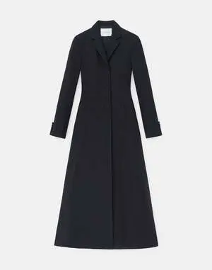 Lafayette 148 New York Wool-silk Crepe Three-button Academy Coat