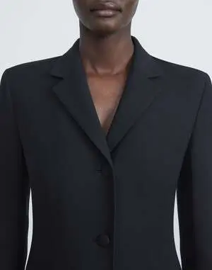 Lafayette 148 New York Wool-silk Crepe Three-button Academy Coat
