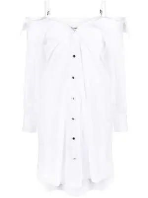 BLUGIRL Off-shoulder Shirt Dress - White