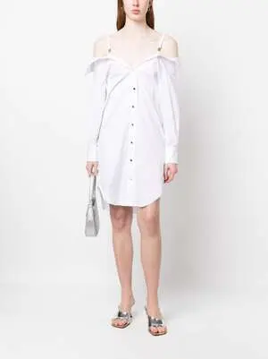 BLUGIRL Off-shoulder Shirt Dress - White