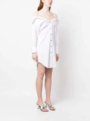 BLUGIRL Off-shoulder Shirt Dress - White