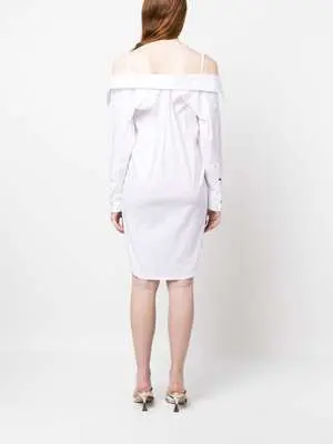 BLUGIRL Off-shoulder Shirt Dress - White