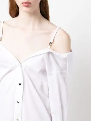 BLUGIRL Off-shoulder Shirt Dress - White