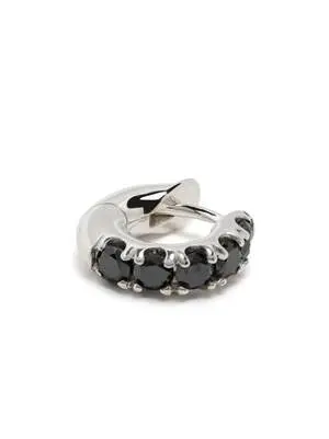 SPINELLI KILCOLLIN Sterling Mini Hoop Earring With Black Diamonds