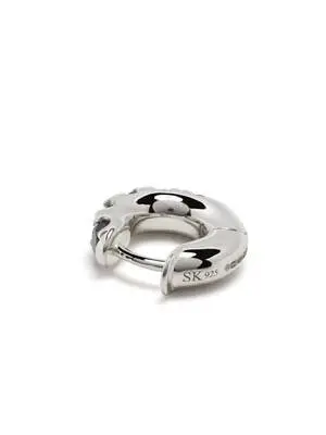 SPINELLI KILCOLLIN Sterling Mini Hoop Earring With Black Diamonds