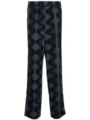 Alexander McQueen Abstract-print Straight-leg Trousers