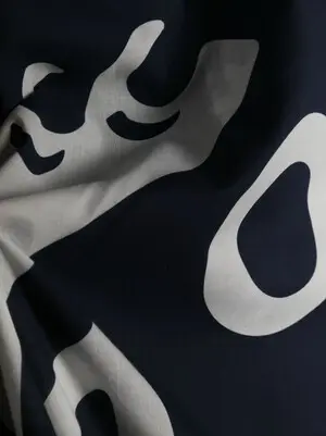 Kenzo Logo-stamp Printed Bandana Scarf - Blue