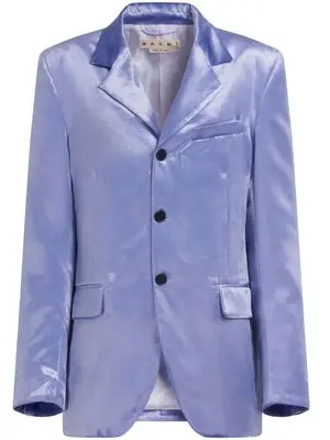 Marni Gima Single-breasted Satin Blazer - Purple