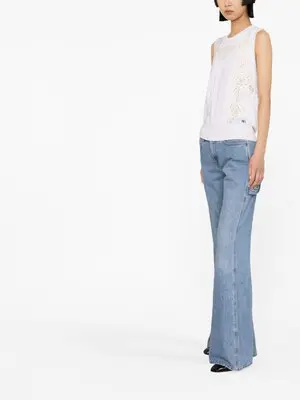 Dolce & Gabbana Lace-trim Knitted Top - White