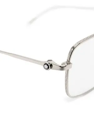 Montblanc Square-frame Optical Glasses With Engraved Detail