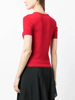 AGNES B. Buttoned-down T-shirt - Red