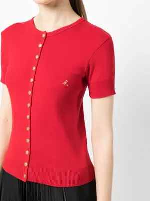 AGNES B. Buttoned-down T-shirt - Red