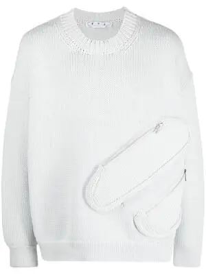 Off-White Zip-compartment Crew-neck Sweatshirt