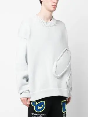 Off-White Zip-compartment Crew-neck Sweatshirt