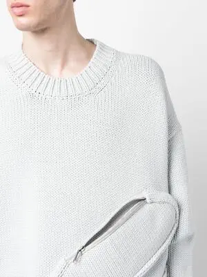 Off-White Zip-compartment Crew-neck Sweatshirt