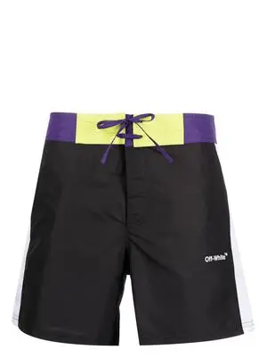 Off-White Arrows-print Swim Shorts - Black