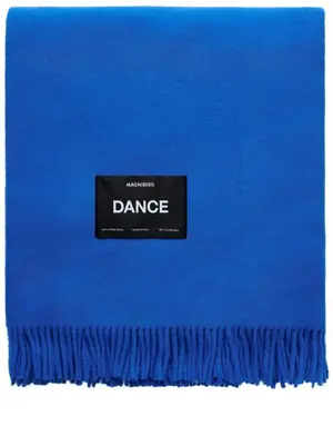 MAGNIBERG Logo-patch Virgin Wool Blanket - Blue