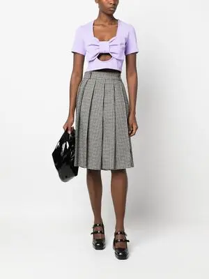 Viktor & Rolf Bow Embellished Cut-out Cropped Cotton Top