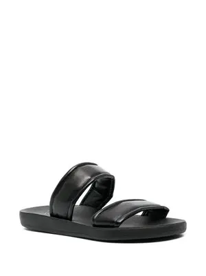 ANCIENT GREEK SANDALS Enias Leather Slides - Black