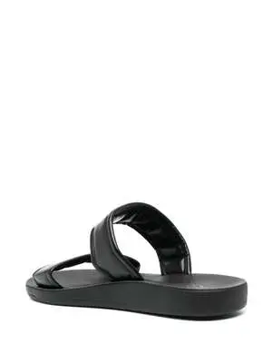 ANCIENT GREEK SANDALS Enias Leather Slides - Black