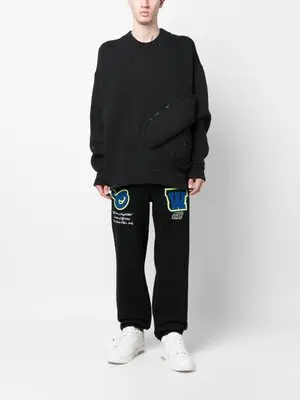 Off-White Crewneck Sweatshirt With Zip Compartment