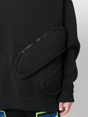 Off-White Crewneck Sweatshirt With Zip Compartment