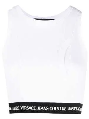 Versace Logo-print Cropped Tank Top