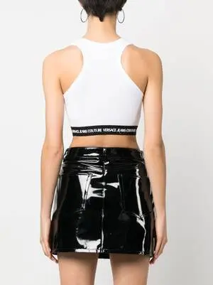 Versace Logo-print Cropped Tank Top