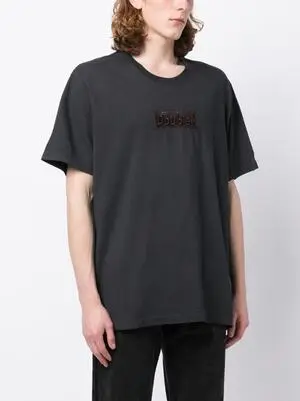 DOUBLET Logo-patch Organic Cotton T-shirt - Grey