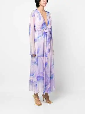 FORTE_FORTE Floral-print Silk Dress