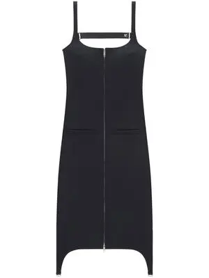 COURREGES Strap Bretelles Twill Long-dress - Black