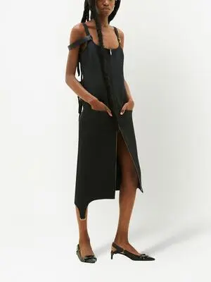 COURREGES Strap Bretelles Twill Long-dress