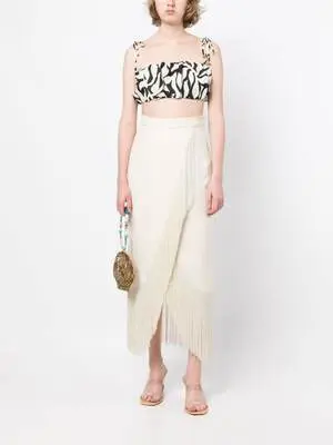 CALA DE LA CRUZ Abstract-print Crop Top