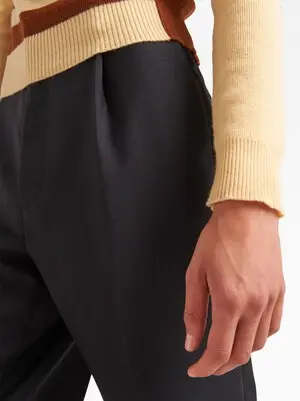 Prada Mohair-wool Tailored Trousers - Black
