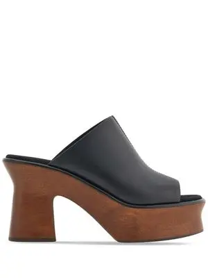 FERRAGAMO 85mm Leather Wedge Sandals