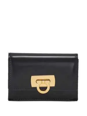 FERRAGAMO Gancini Leather Cardholder - Black