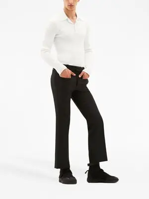 COURREGES Ribbed-knit Polo Shirt - White