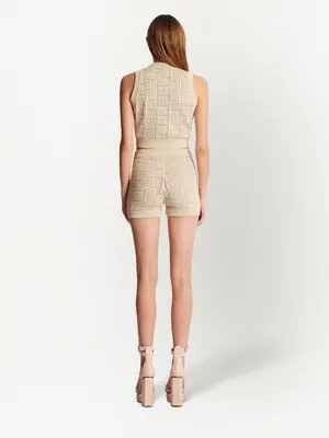 Balmain Monogram Knitted Crop Top