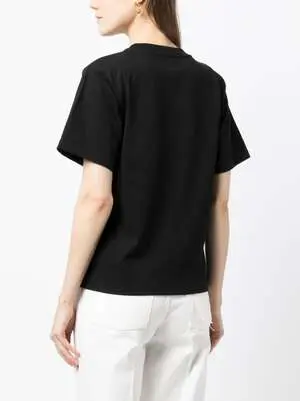 AGNES B. Logo-print Cotton T-shirt - Black
