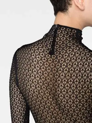 Khaite Fena Diamond-lace Bodysuit - Black